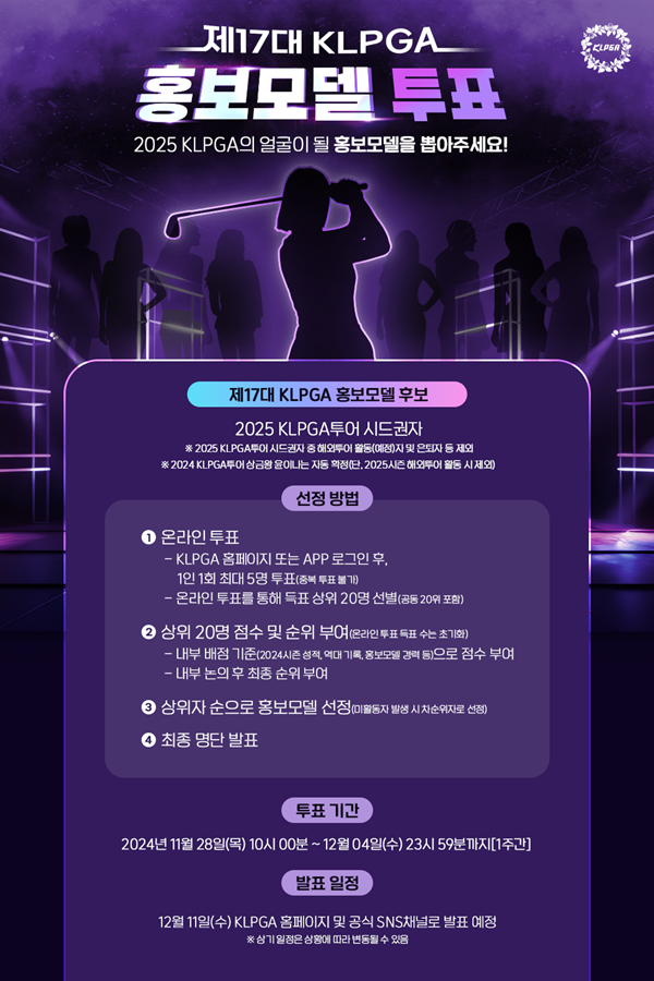 KLPGT, 제17대 KLPGA 홍보모델 온라인 투표 시작