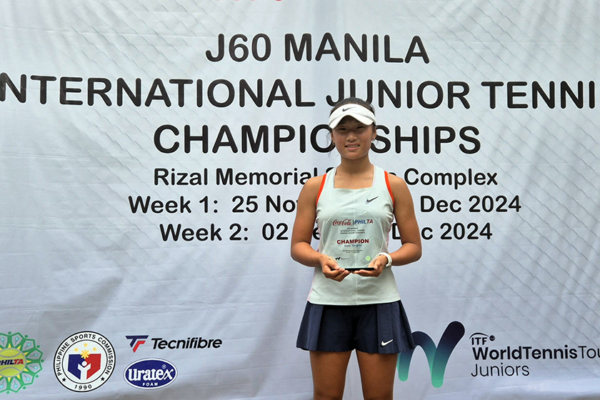 14세 오지윤, ITF J60 마닐라 무실세트 퍼펙트 우승.. 시즌 V2