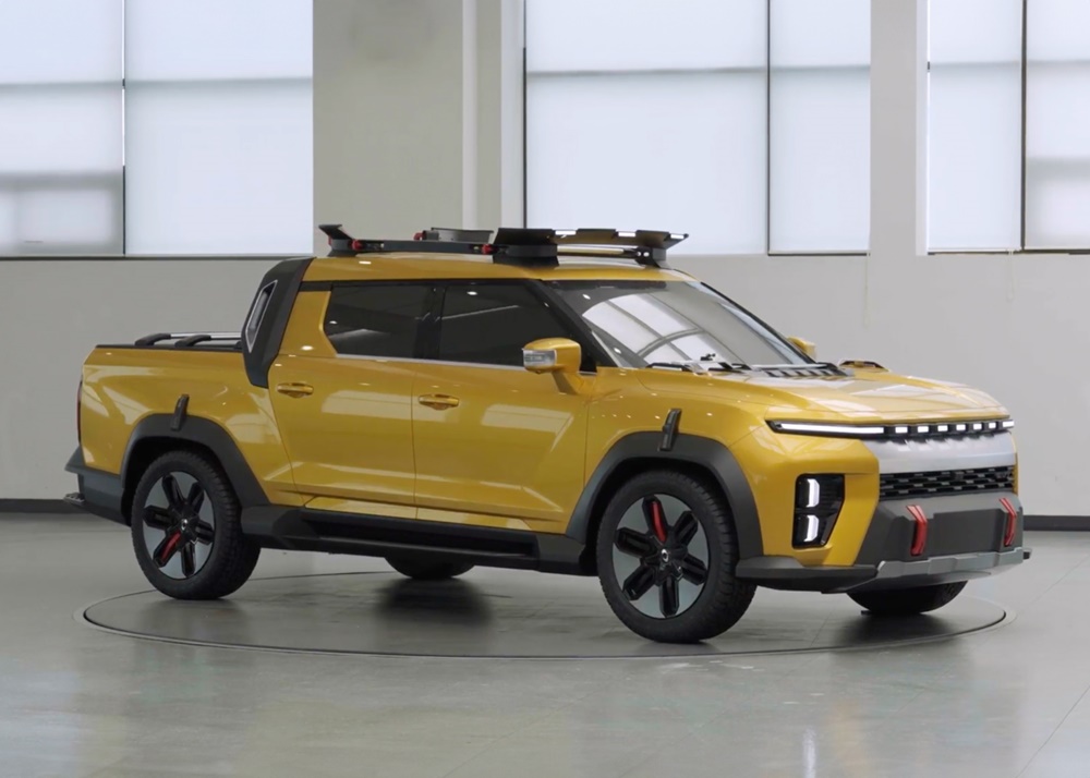 KGM 전기픽업 O100, 차명은 무쏘 EV5?