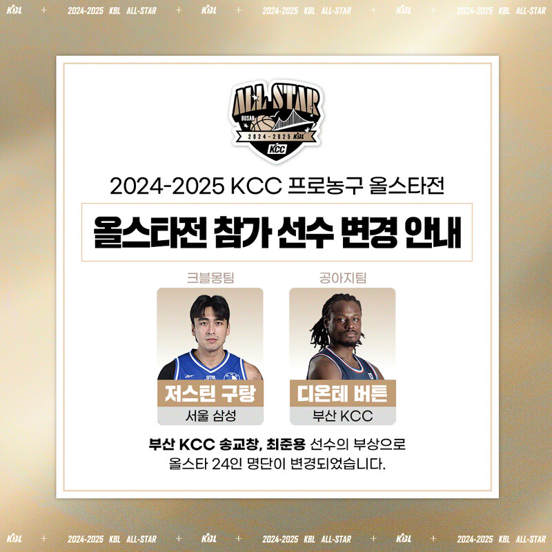 2024-2025 KCC 프로농구 올스타전, 참가 선수 명단 변경