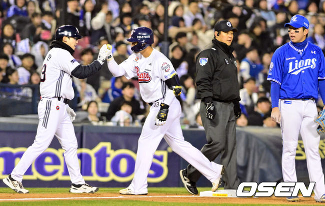 ML 28승 구위 미쳤다! 콜어빈 7이닝 무실점 첫 승…두산, 삼성 2-0 꺾고 홈 개막전 승리 ‘강승호 결승 3루타’ [잠실 리뷰]