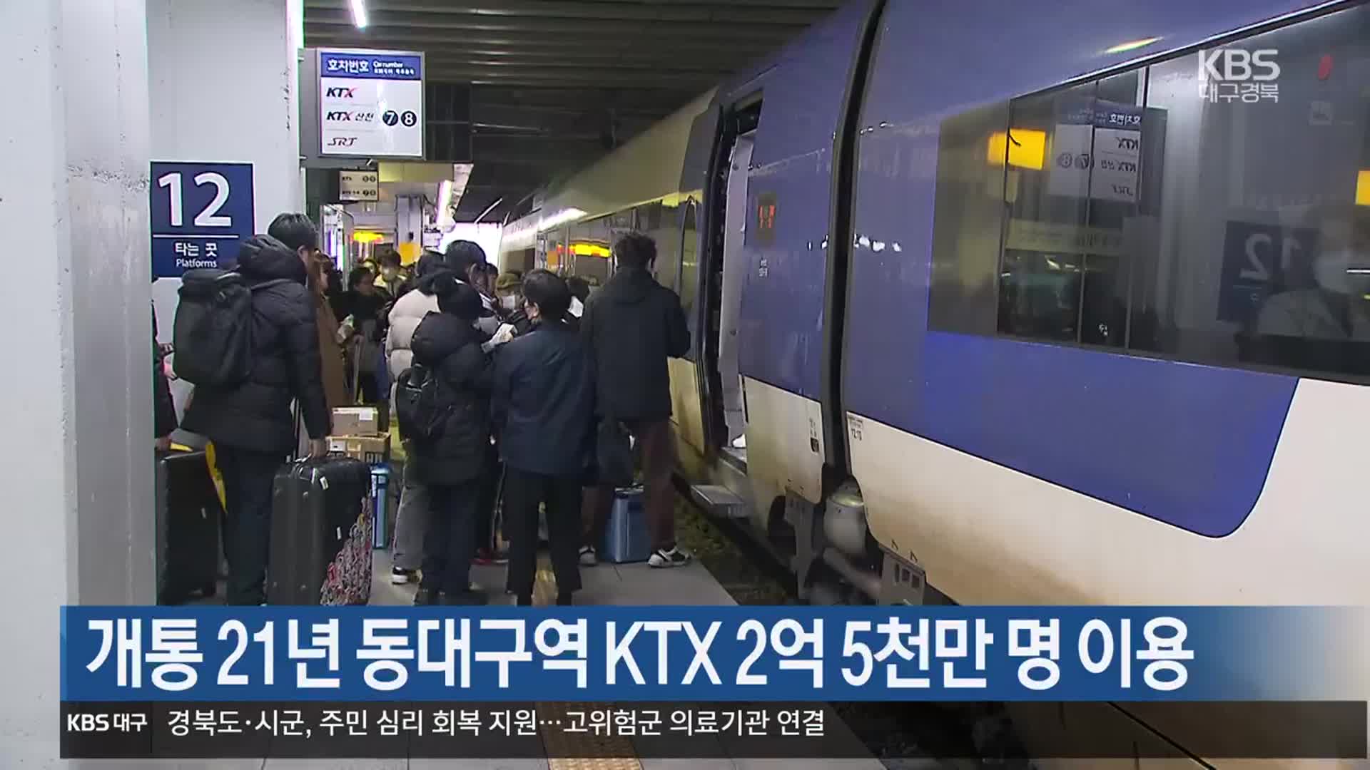 개통 21년 동대구역 KTX 2억 5천만 명 이용