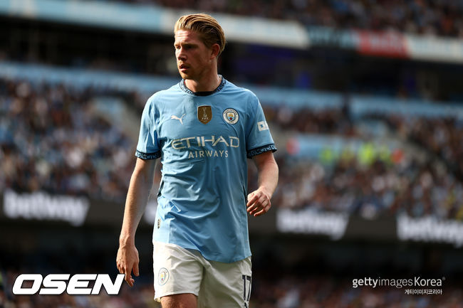 맨시티 떠나는 '전설' KDB, PL 찬스 메이킹만 827회...SON보다 328회 많다
