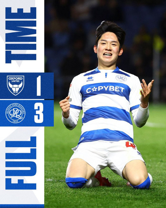 와 양민혁 '또' 골 넣었다! 번개 같이 쇄도→왼발 슈팅 '일품'... QPR, 옥스퍼드에 3-1 승리 '강등권 멀어졌다'