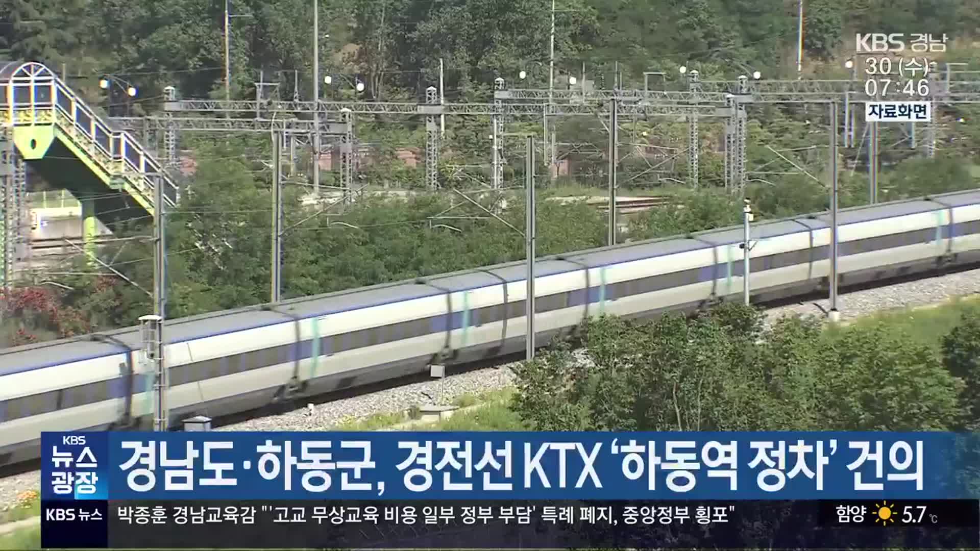 경남도·하동군, 경전선 KTX ‘하동역 정차’ 건의