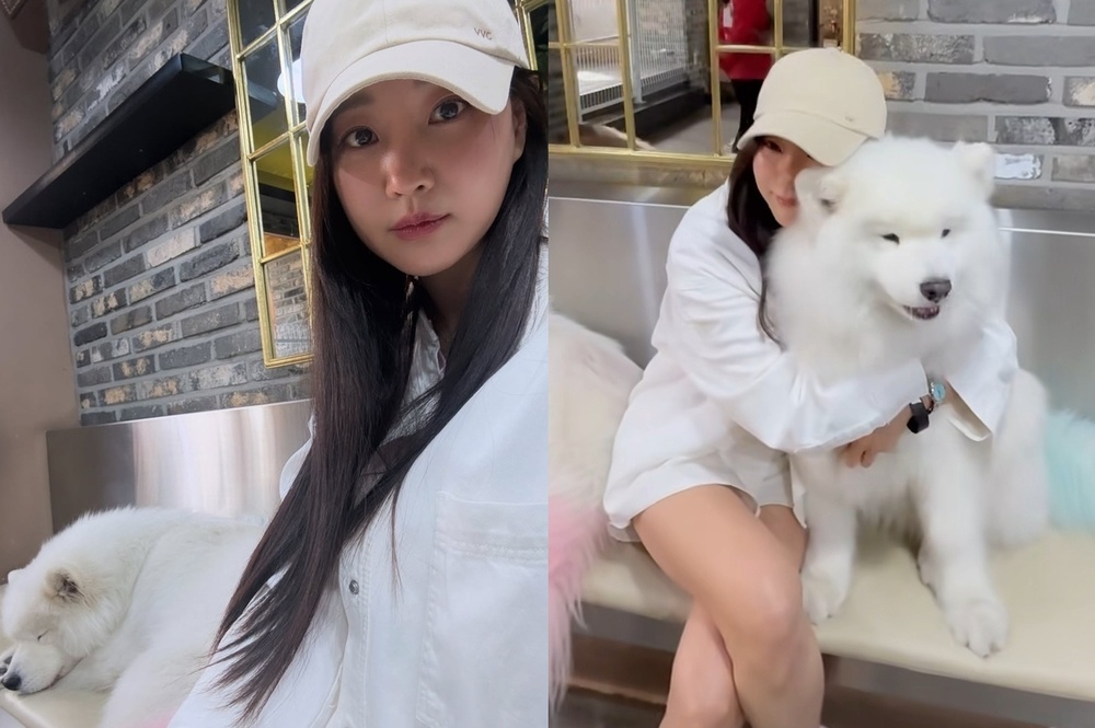 김사랑, SNL 19금 빨대 연기 후‥몽글몽글 사모예드와 힐링