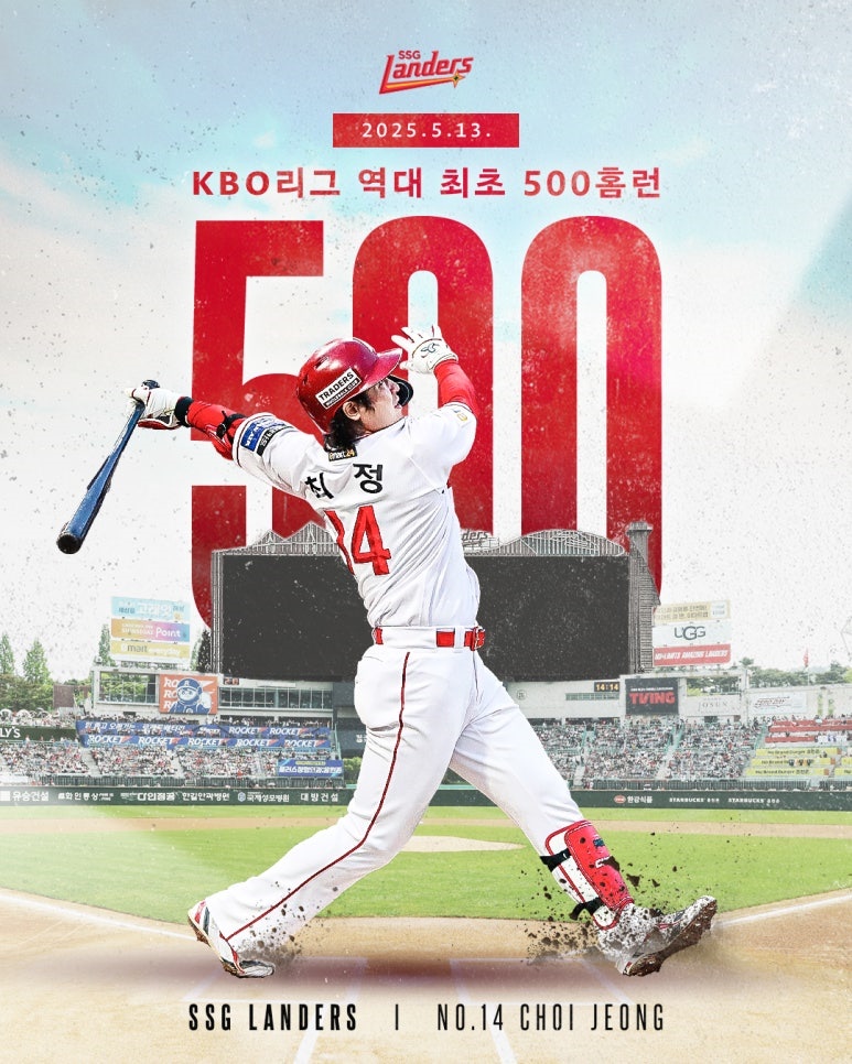 '살아있는 전설' 최정, KBO리그 사상 첫 500홈런 '위업'