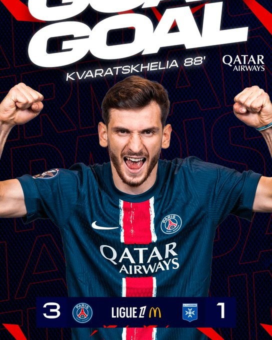 [ligue1.review] 이강인 이적하자...리그 최종전 허무한 결장→'흐비차 멀티골' PSG는 오세르에 3-1 역전승