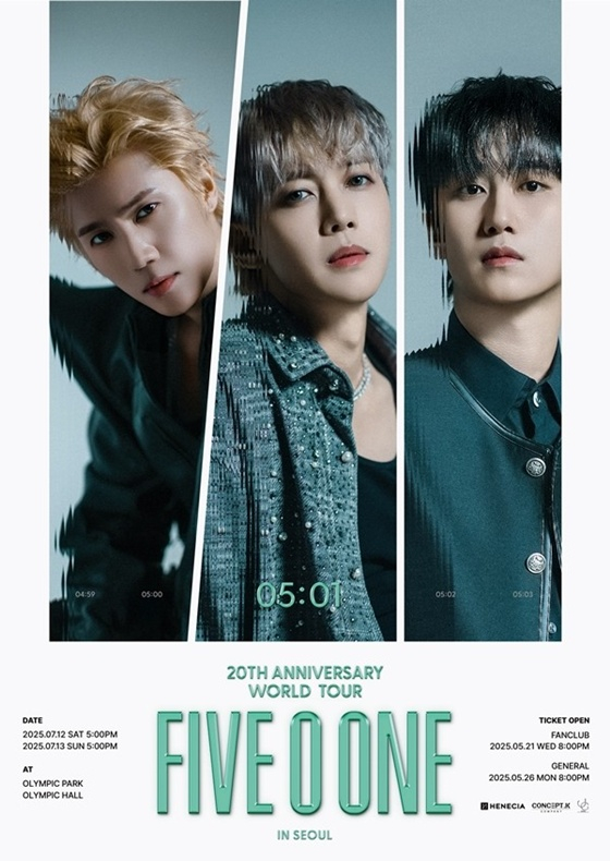 SS501, 재결합한 이유 다 밝힌다..FIVE O ONE 콘서트 메인 포스터 공개
