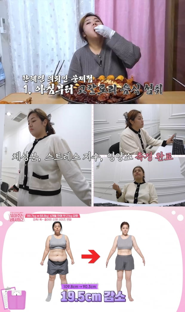 쥬비스다이어트, 개그우먼 한혜영 21kg 감량 다이어트 사례 공개