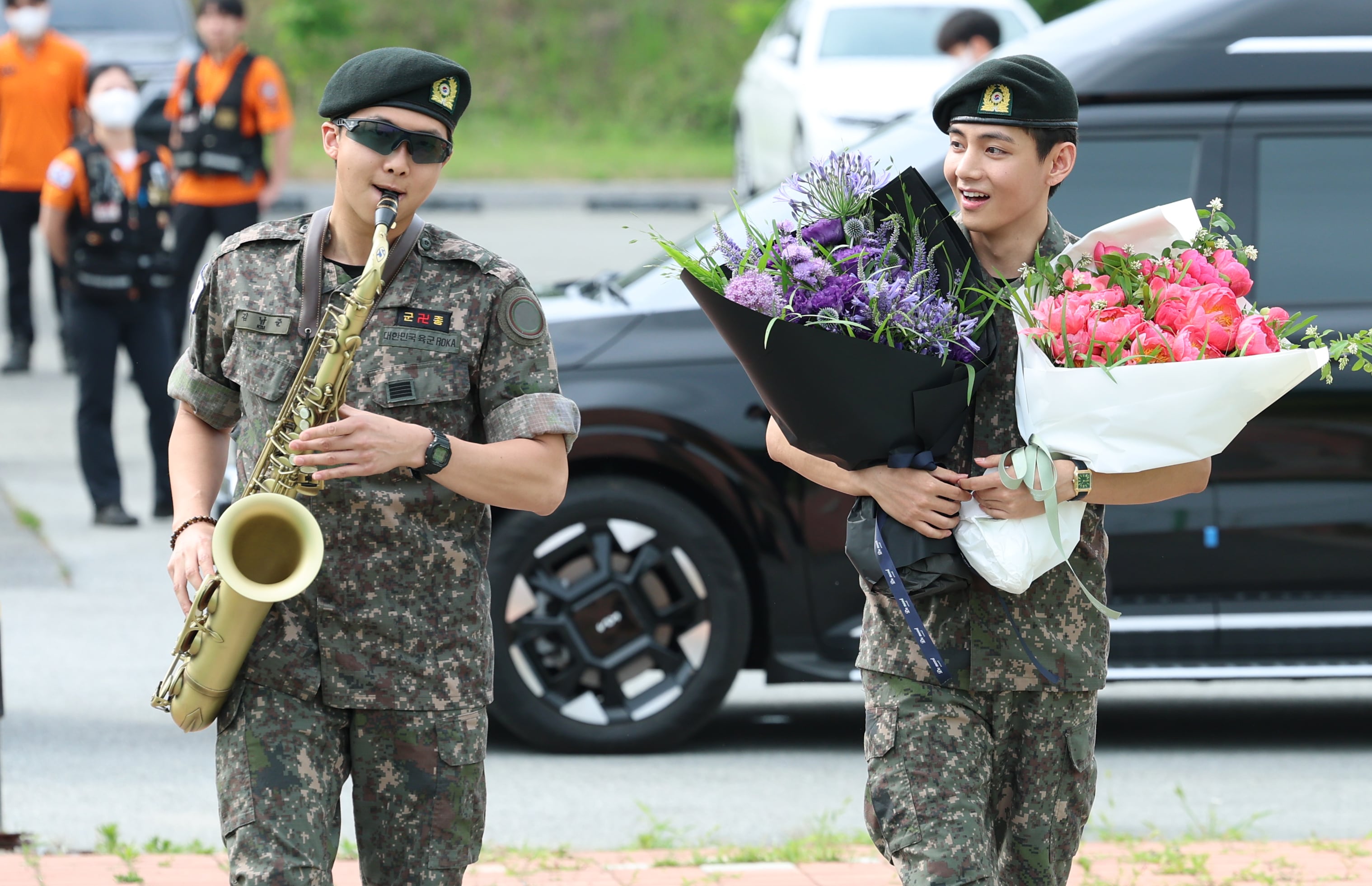 BTS’s RM, V complete military service, group reunion in sight