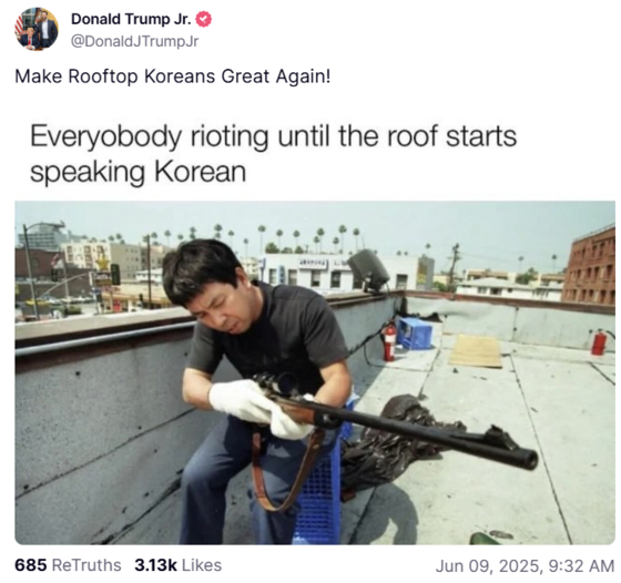 Korean Americans in Los Angeles decry Trump Jr. for 'Rooftop Koreans' post