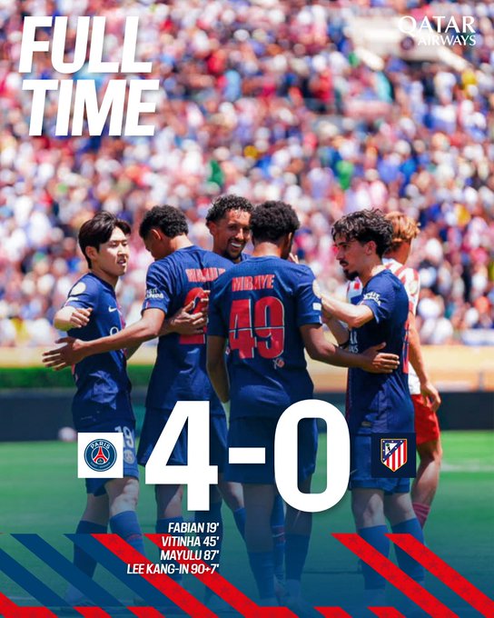 이강인, 한국인 최초 클럽 월드컵 득점자 등극… PSG, ATM 4-0 대파 '강력 우승후보'