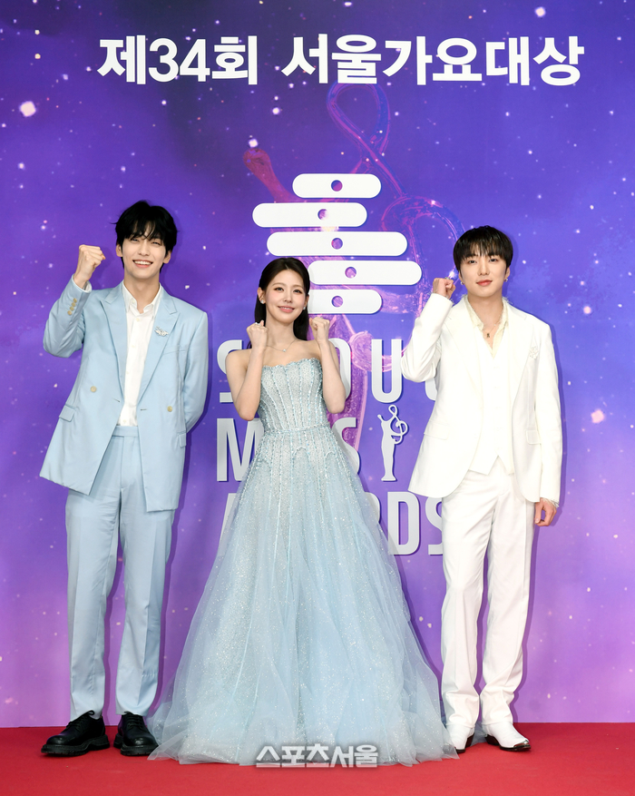 인천밤 수놓은 3MC 강승윤·미연·수빈, K팝 스타·관객 모두 홀렸다 [34th 서울가요대상]