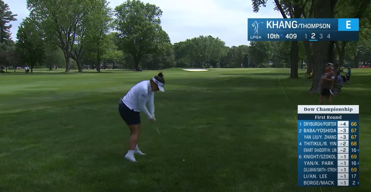 LPGA 캉 캐디, 교통까지 직접 통제하며 이색 장면