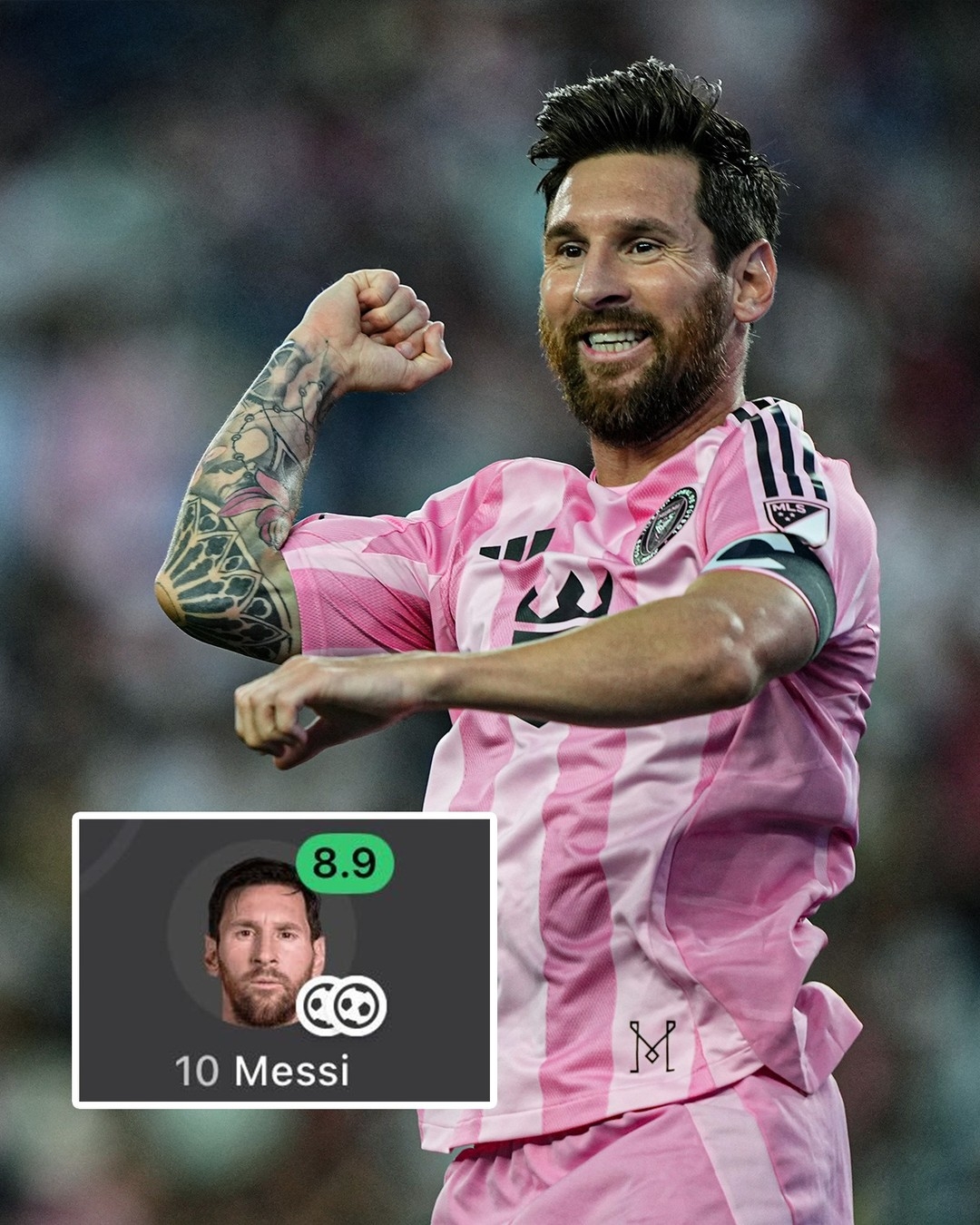 역사적 순간! ‘축구의 신’ 또 해냈다. ‘대기록’ 작성···리오넬 메시, 축구 역사상 첫 ‘중거리 100골’+MLS 4G 연속 멀티골