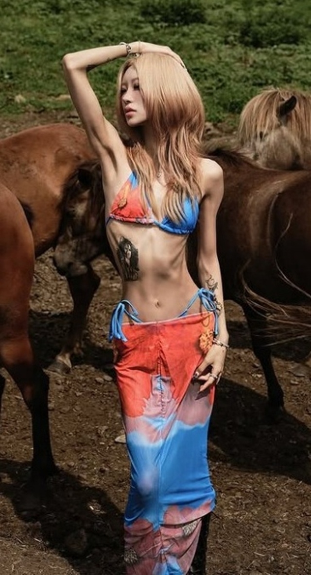 ‘41kg’ 최준희, 갈비뼈 다 드러난 ‘가시 몸매’