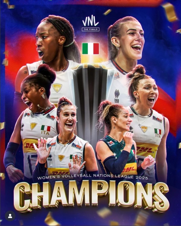 ‘랭킹 1위’ 이탈리아, 29연승 질주 VNL 우승··결승서 브라질 3-1 꺾고 대회 2연패