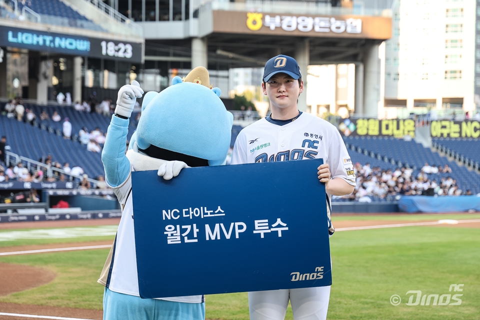 NC 다이노스, 7월 투·타 MVP 전사민, 최정원 선정
