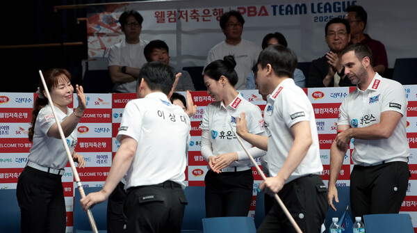 'PBA 팀리그 1R 최하위' 휴온스 각성… 우리금융캐피탈 꺾고 2R 선두로