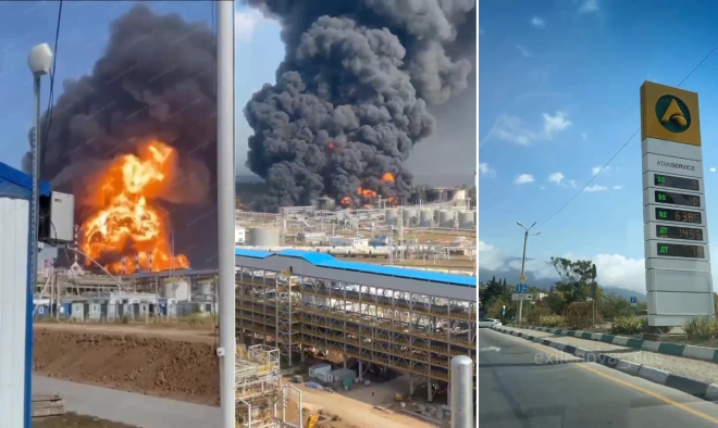 (영상) 드론 공습에 러 정유소 연쇄 폭발…휘발유 대란에 국민 불만 고조 [포착]