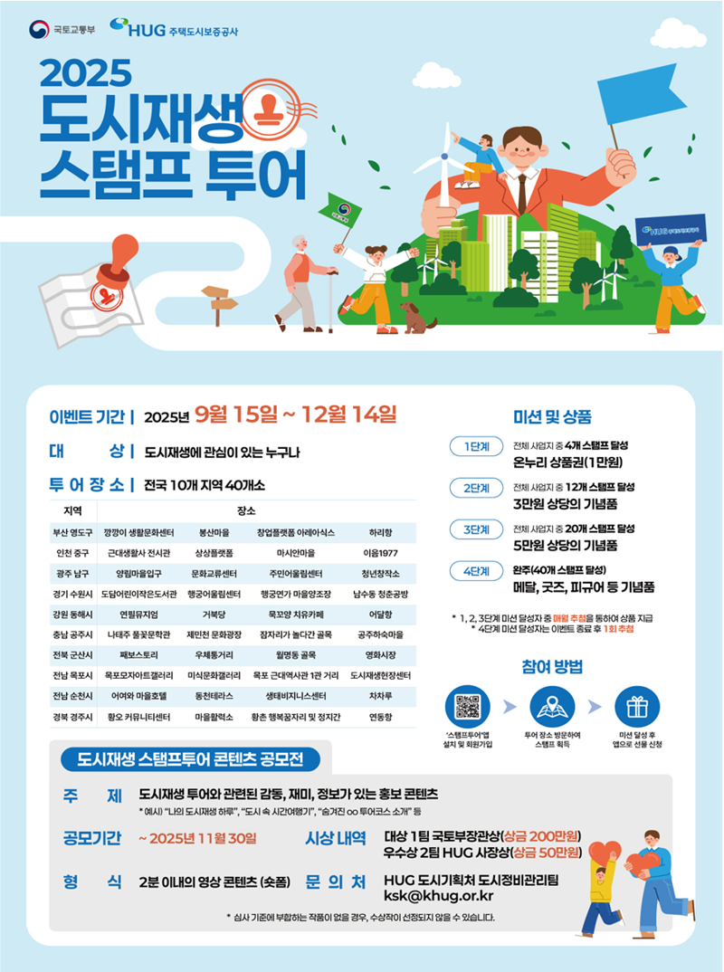 부산·경주 등 10개 도시서 걷고 찍고 즐긴다.. '도시재생 스탬프 투어' 15일 개시