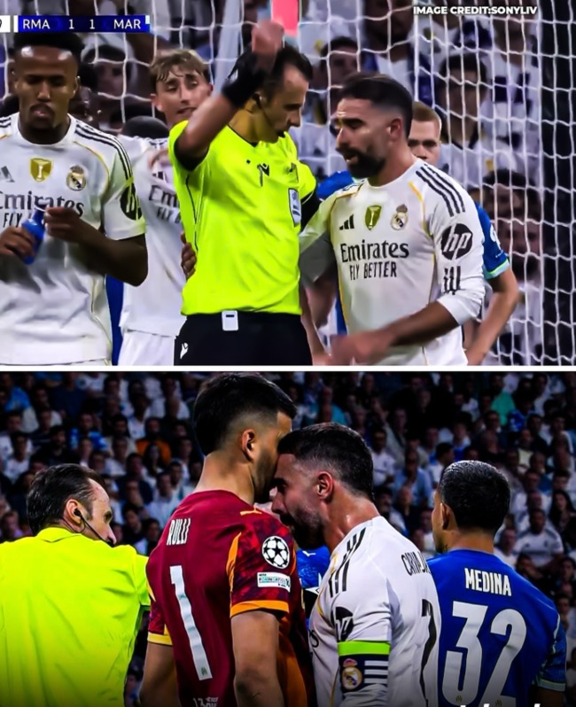 레알 '433경기' 뛴 주장의 급발진 박치기...UCL 200번째 승리+5연승+음바페 멀티골 속 옥에티