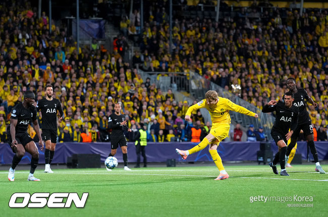 'SON 없는' 토트넘, 보되/글림트 원정서 2-2 무승부...UCL 1승 1무