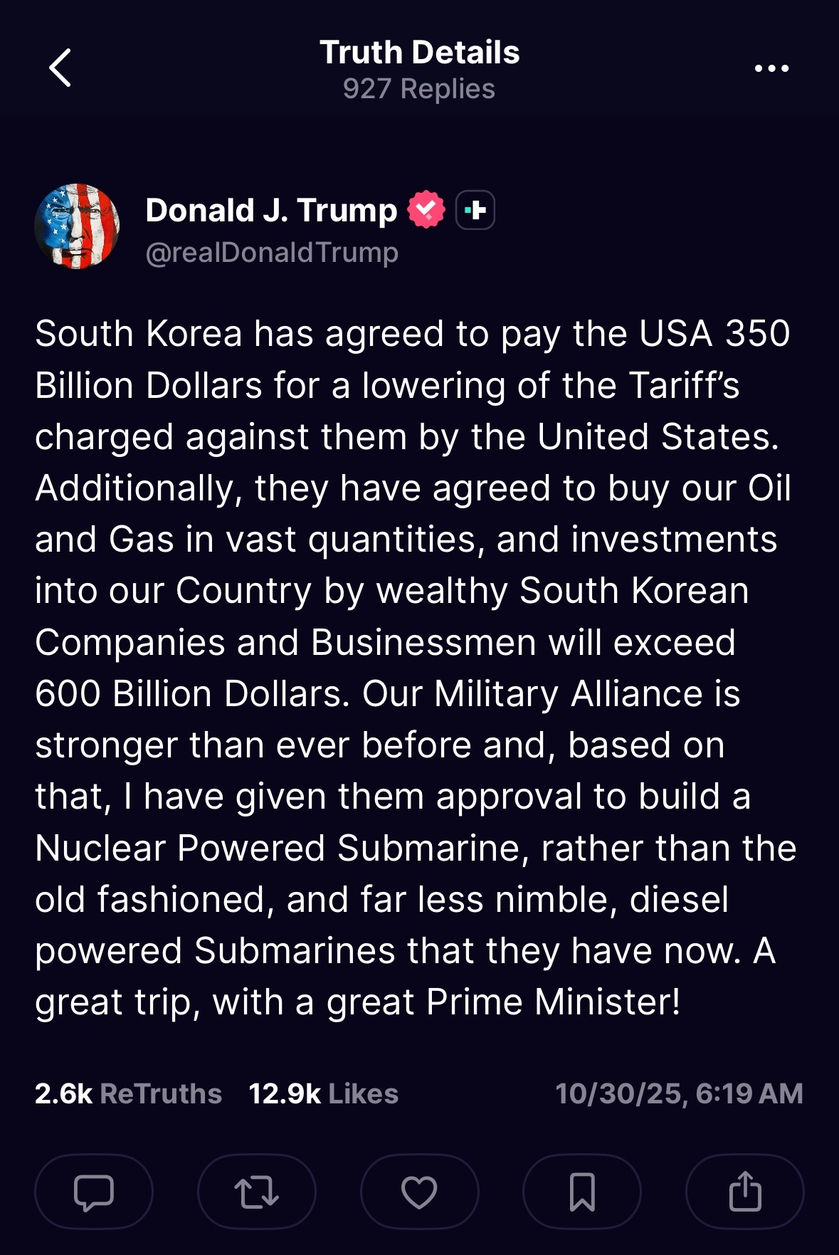 트럼프, 李대통령 두고 “총리→대통령” SNS 30분만에 급수정