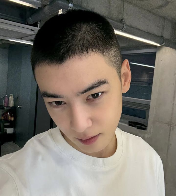 '일병' 차은우, APEC 행사장서 포착…"영화 찍는 줄"