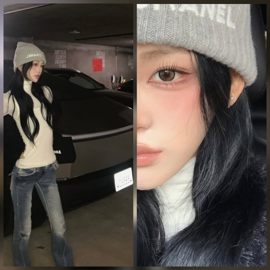 ‘41kg’ 최준희, 차고 속 명품녀 포스…샤넬 비니 쓰고 왼쪽 얼굴만 사수