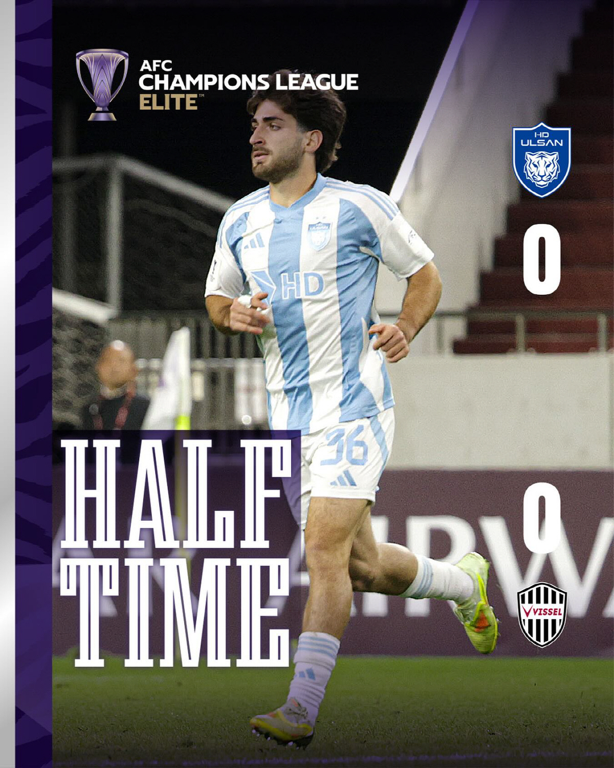 '아깝다 이동경!' 울산 HD, 日 원정서 비셀 고베에 0-1 석패 'ACLE 무패행진 마감'