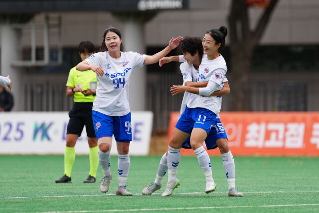 '트레블 보인다!' 화천KSPO, 2025 WK리그 챔피언결정전 1차전서 서울시청에 3-2 승리…15일 2차전