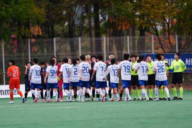 '트레블 보인다!' 화천KSPO, 2025 WK리그 챔피언결정전 1차전서 서울시청에 3-2 승리…15일 2차전