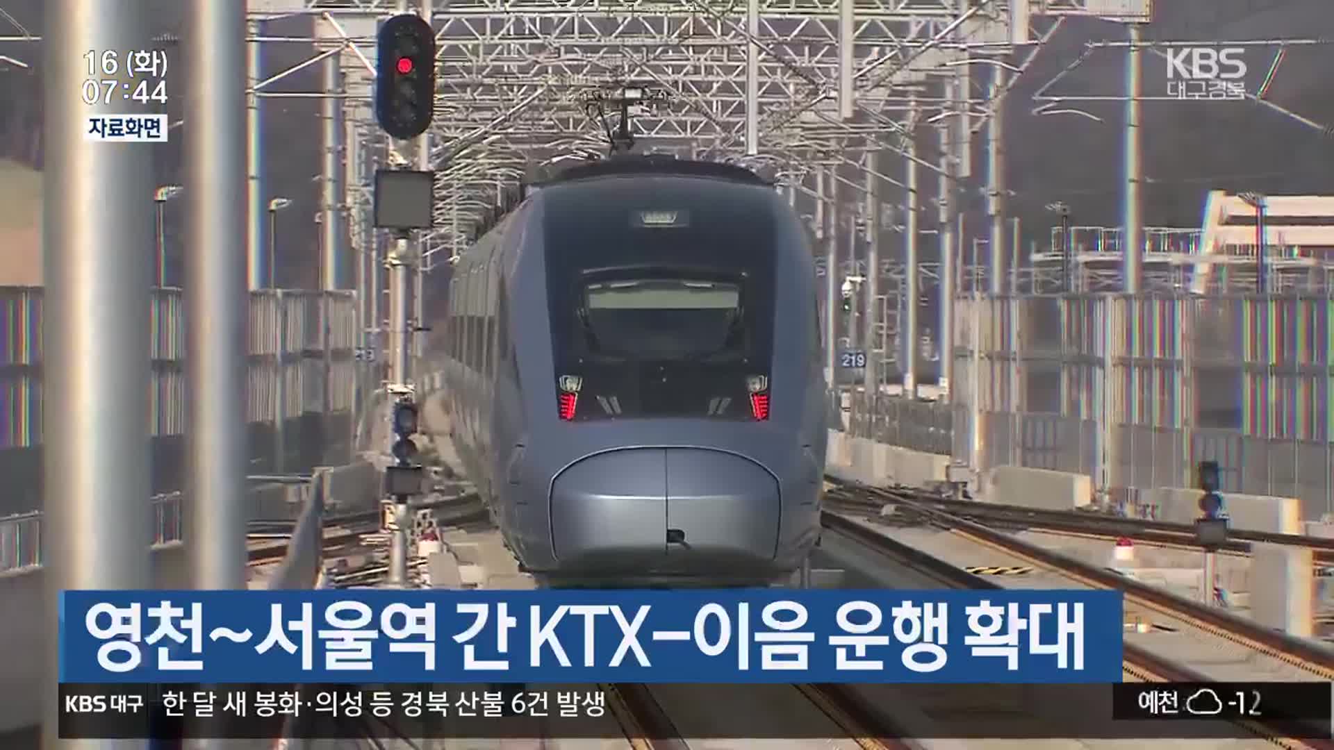 영천~서울역 간 KTX-이음 운행 확대