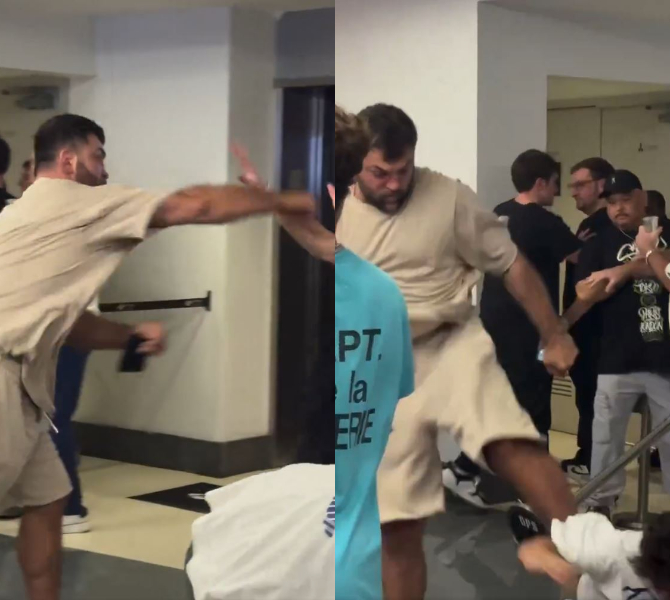 "4대1로 싸우자! 인생 최대 파이트머니 안겨줄게"…46세 알롭스키, 유튜버와 백스테이지 난투극→정식 대결로 발전?