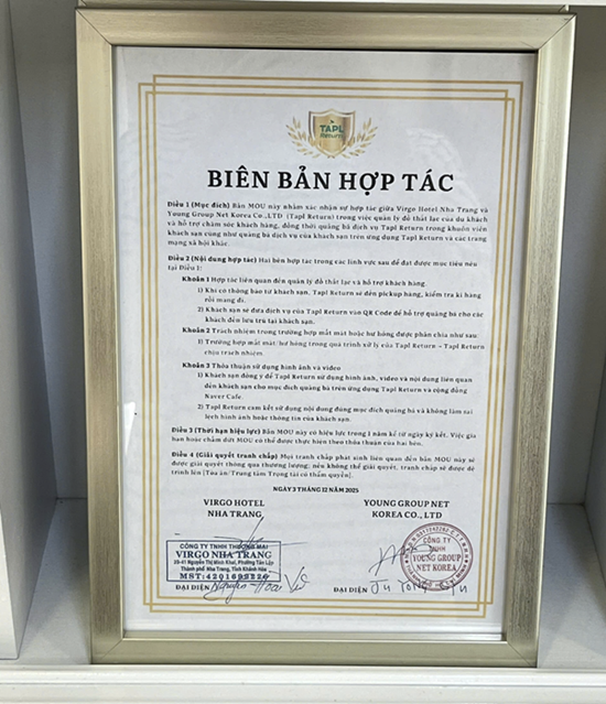 타플리턴(TAPL Return), Virgo Hotel Nha Trang(버고 호텔 나트랑)과 MOU 체결