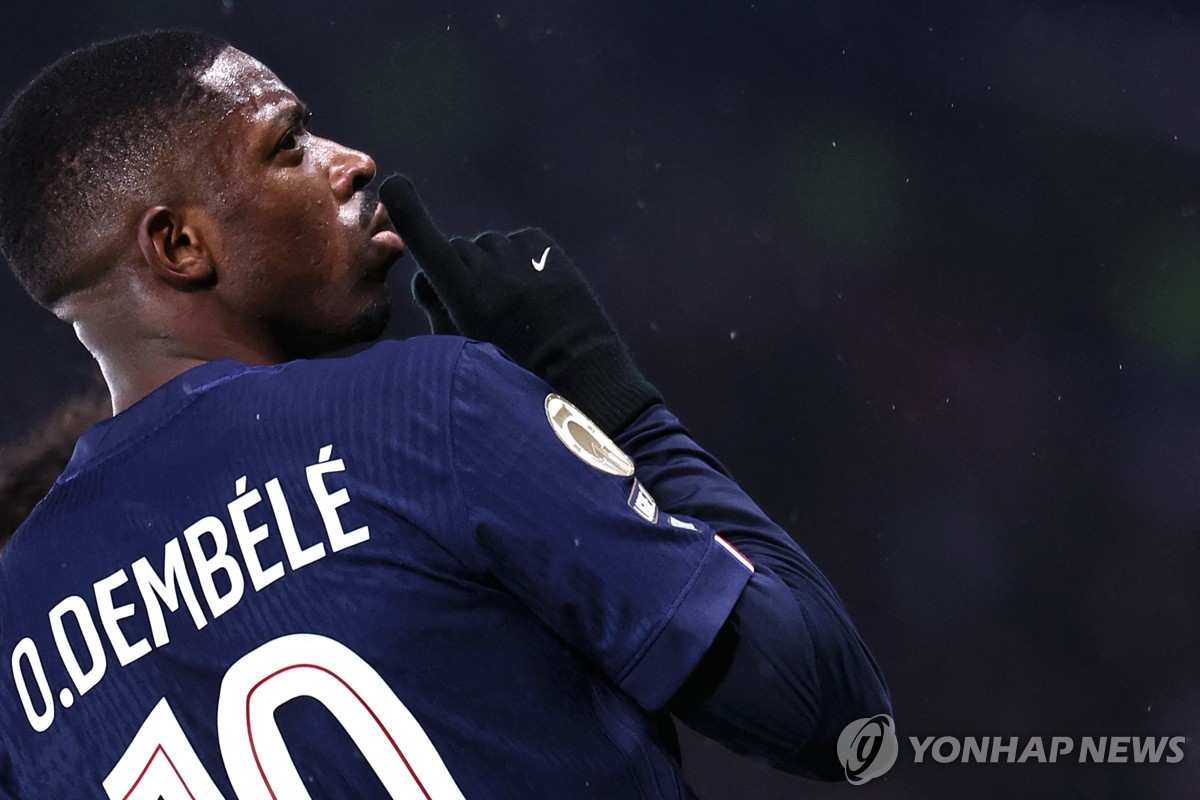뎀벨레 두 번 찔렀다…PSG, 릴 3대0 제압하며 선두 되찾아