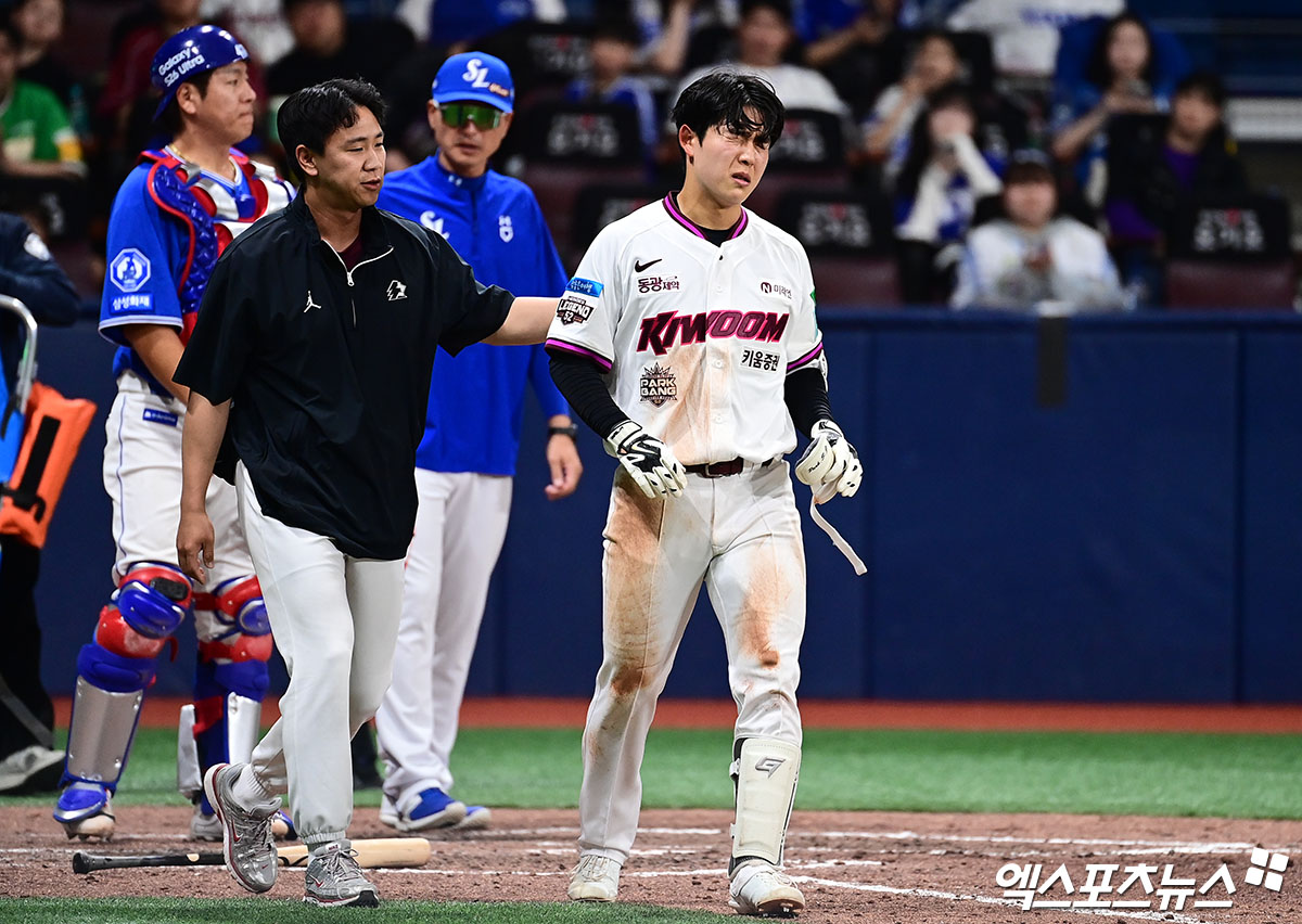 모두가 놀란 그 장면, 그런데 '헤드샷 퇴장'은 아니었다…왜? [고척 현장]