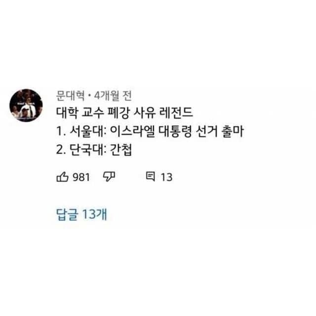 사이버 집현전 대학 교수 폐강 사유 레전드 Daum 카페