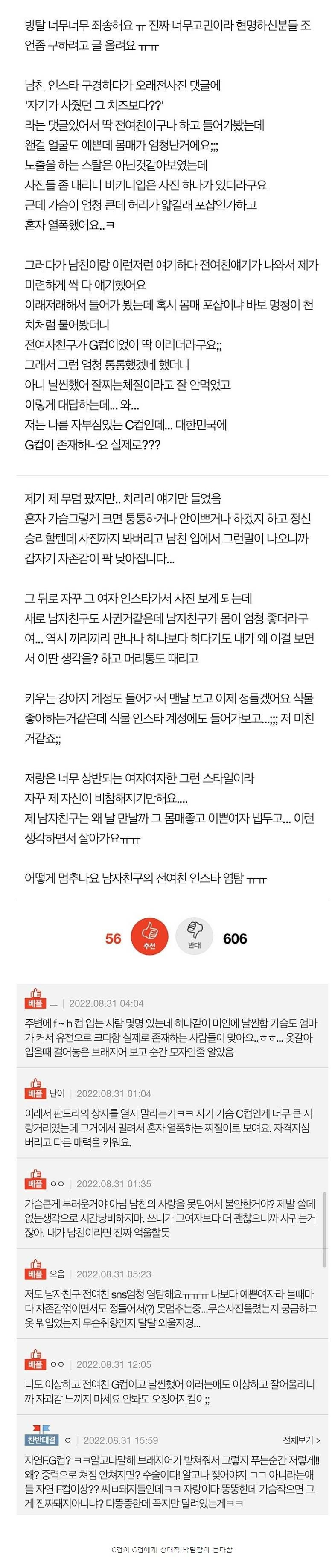 남친의 전여친을 못 잊겠다는 여친 > 후방주의 | 짤티비 - JJTV.KR