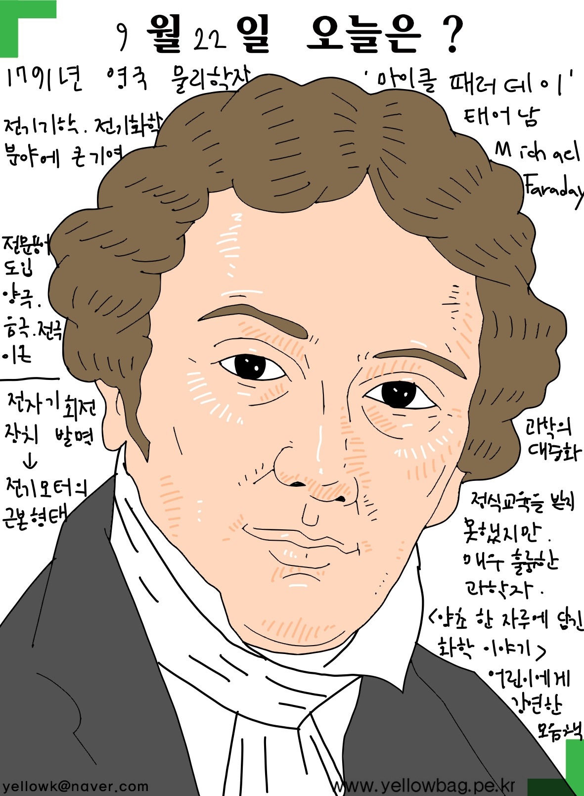 9울22일 영국 물리화학자 마이클 패러데이 태어남