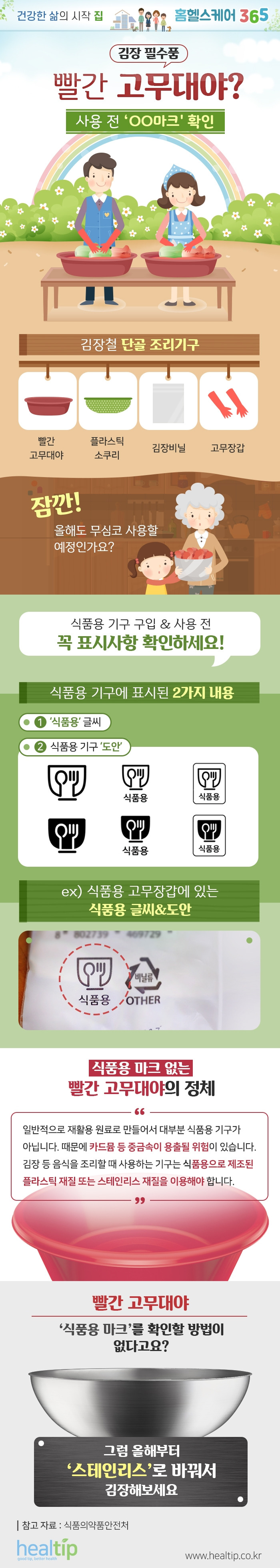 김장 필수품 빨간 고무대야