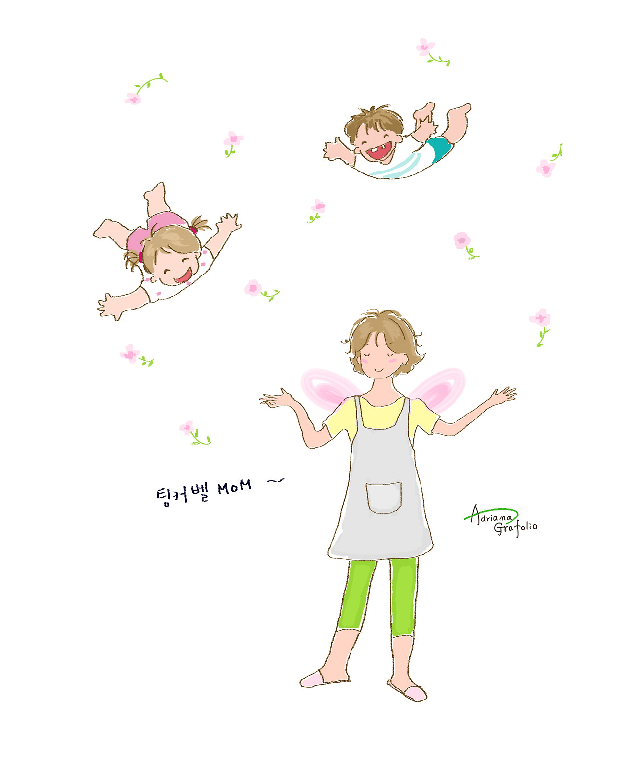 감성 일러스트 팅커벨 맘