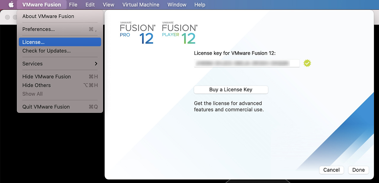 VMware, Fusion 12 개인 무료 사용 방법