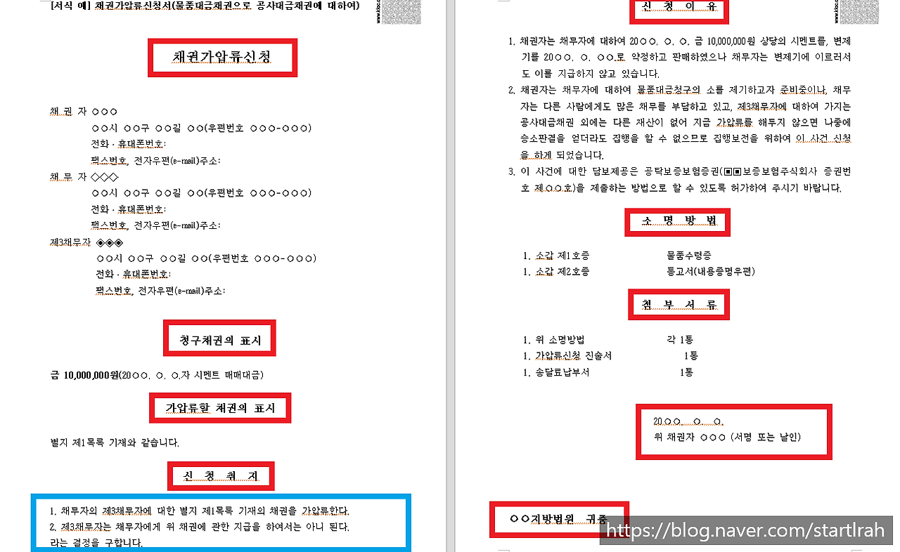 부동산가압류 채권가압류 가압류신청 절차와 방법