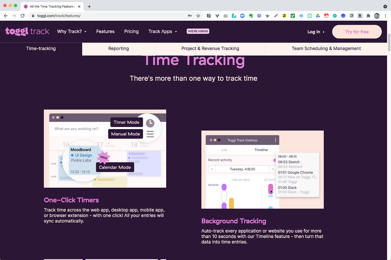 Toggle Track : 업무 기록과 시간관리 타이머