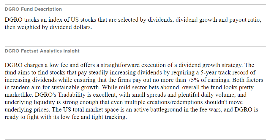 해외 ETF DGRO 설명