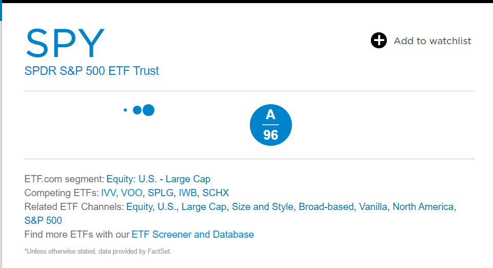미국 ETF SPY 상세 설명