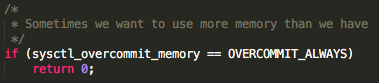 vm.overcommit에 대한 짧은 이야기